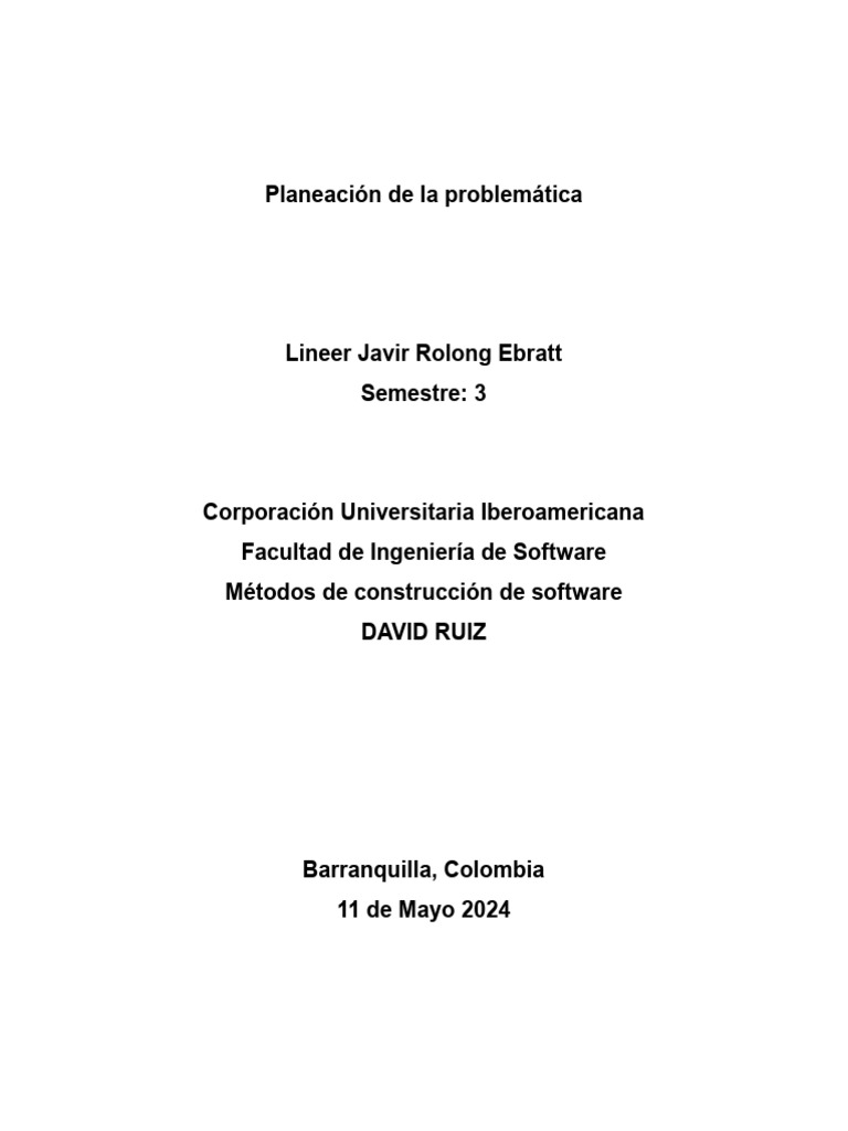 Actividad 2 Planeación de La Problemática | PDF