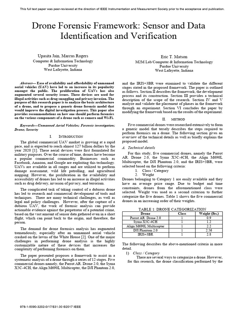 Drone Forensic Framework | PDF