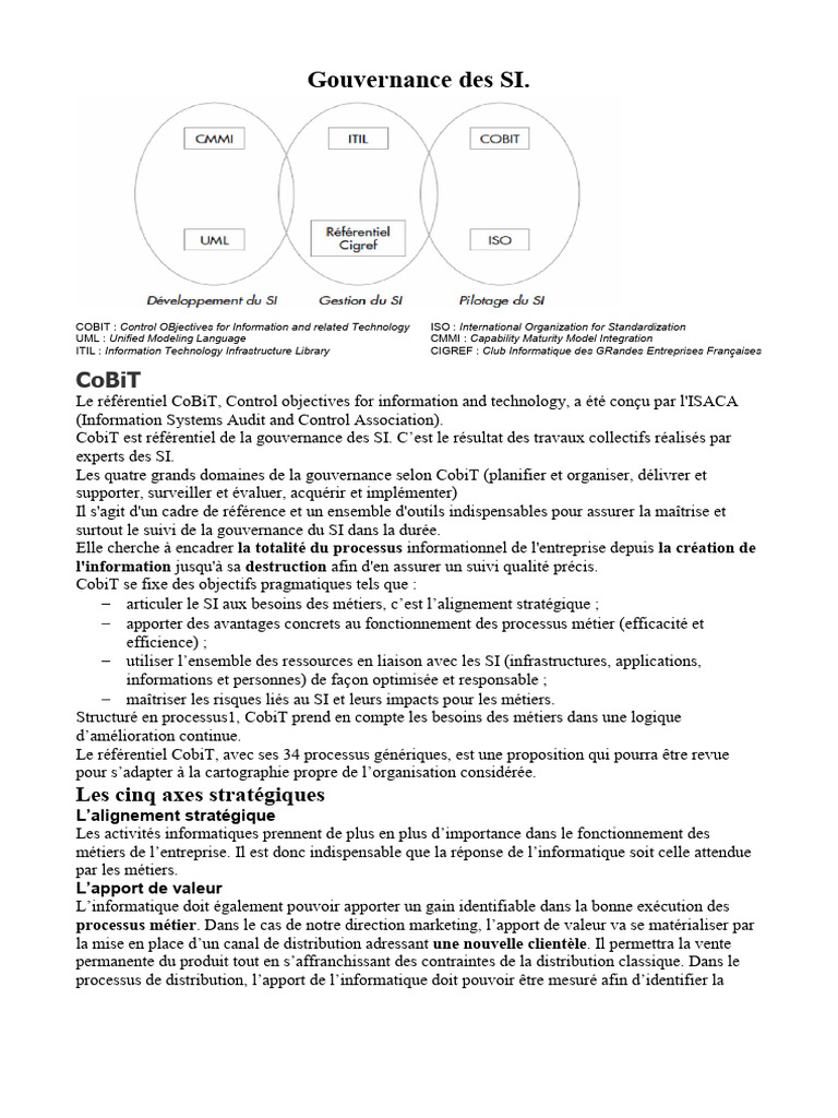 COURS 6 COBIT Gouvernance Des SI | PDF