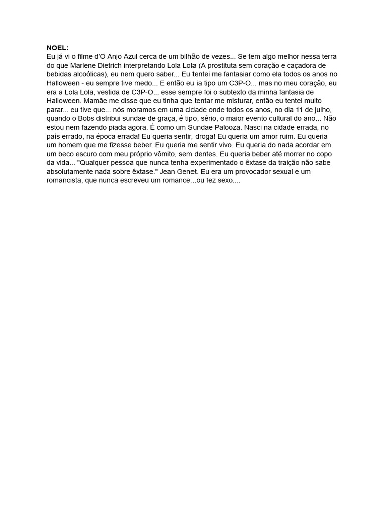 Callback Noel - Monólogo | PDF