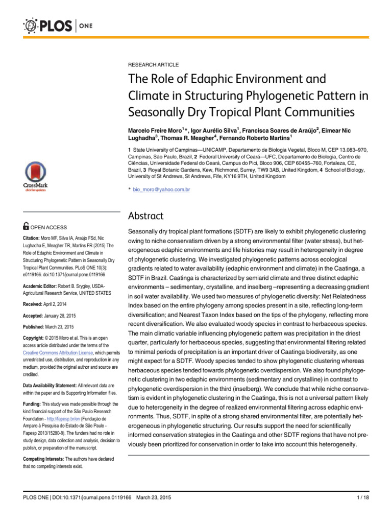2015 - Moro Et Al - Edaphic Environment and Climate Phylogenetic ...