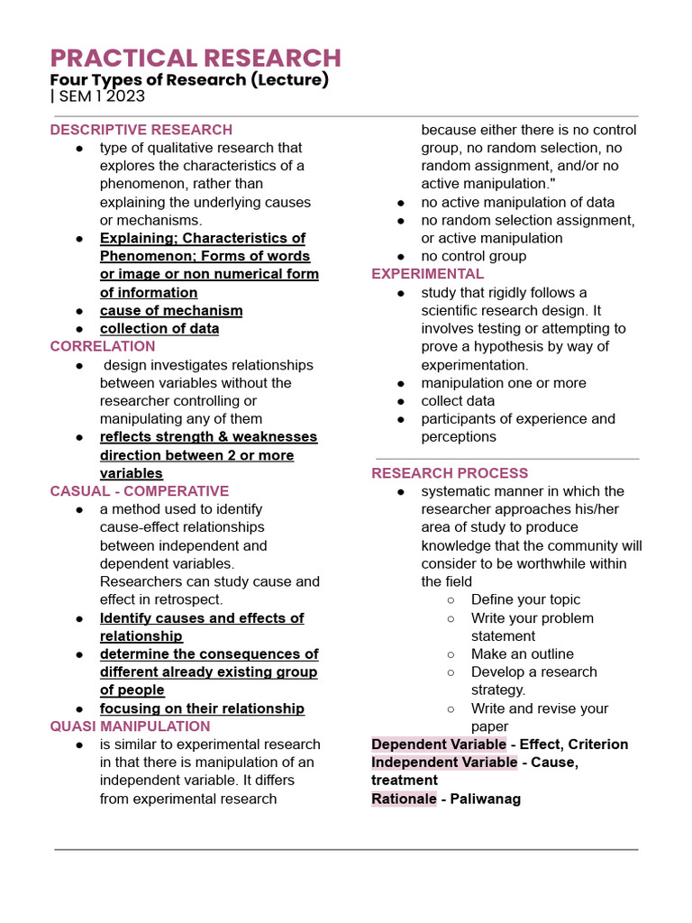 PR - Types of Research | PDF