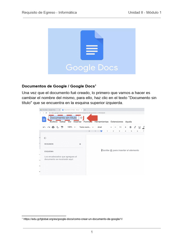 U II - Módulo 1 - Documentos de Google | PDF