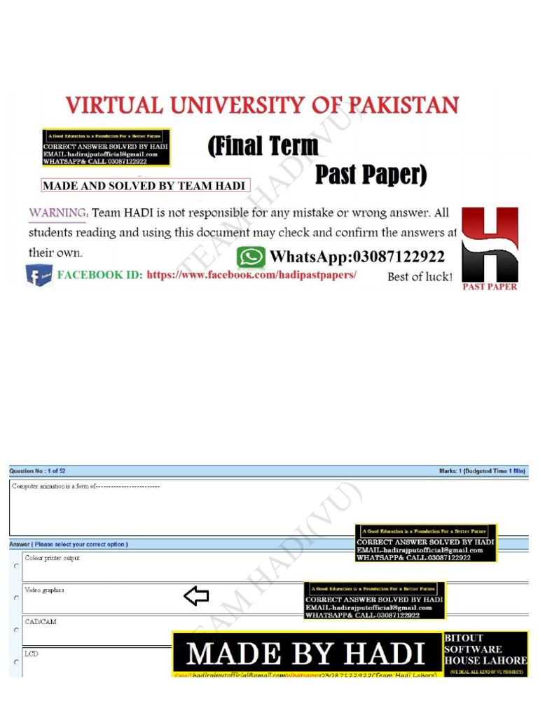 CS602 Final Term File 1 Solved by Team Hadi | PDF