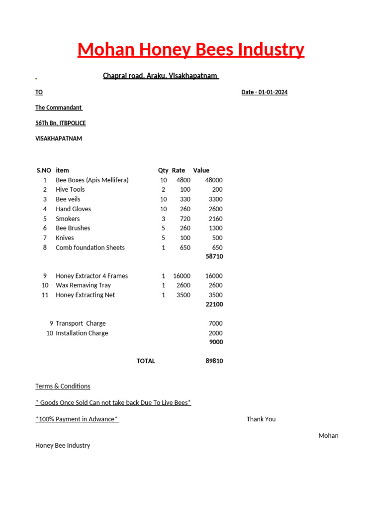 ITB POLICE Quotation | PDF