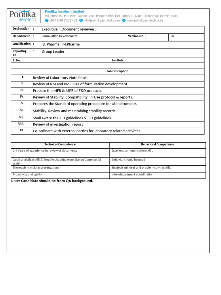 Executive -Document Reviewer RND | PDF