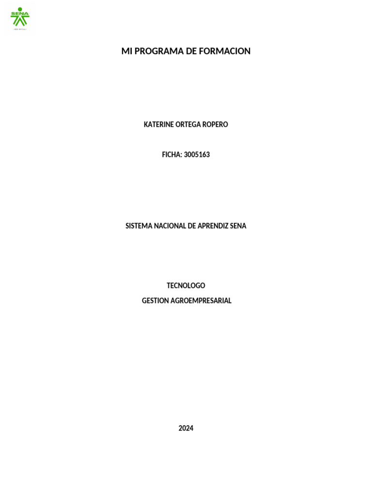 MI PROGRAMA DE FORMACION | PDF