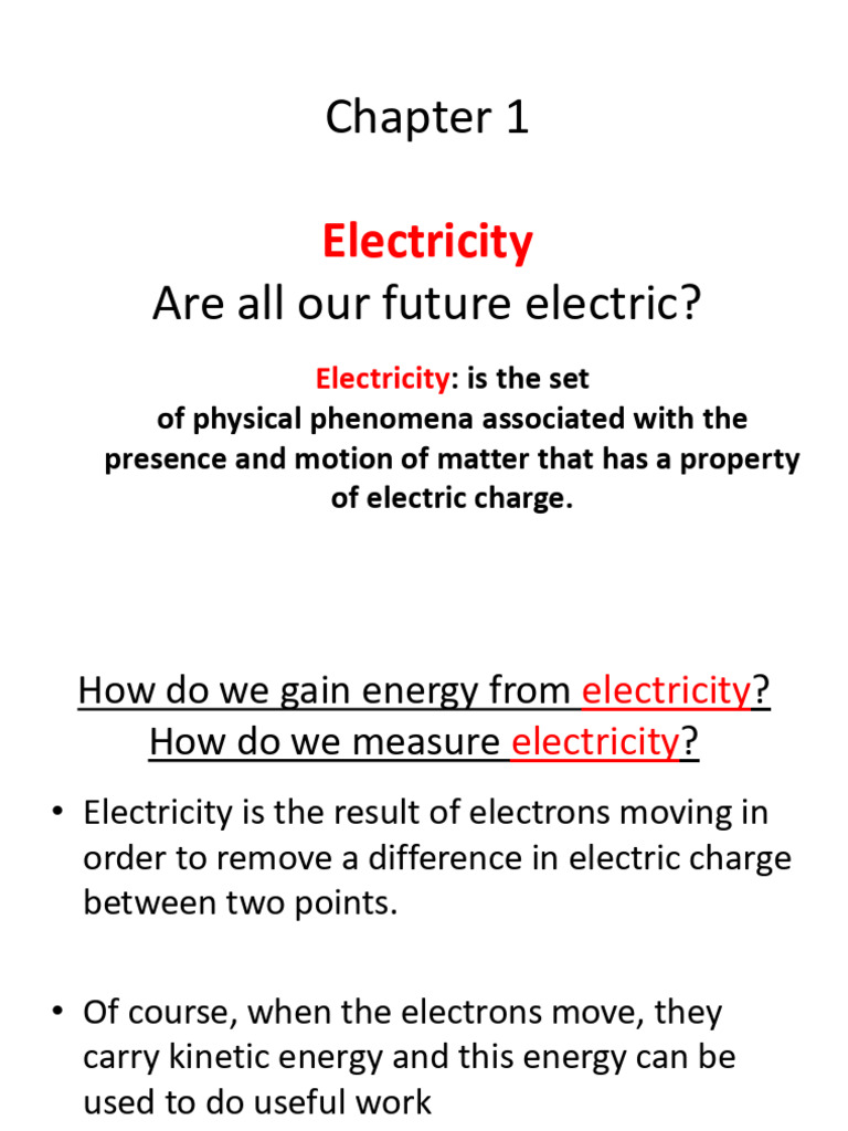 Chapter 1 Electricity | PDF