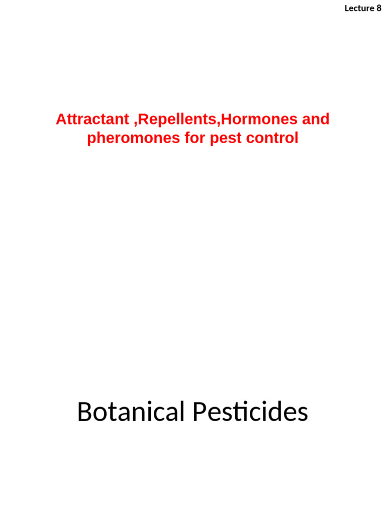 Botanicals, Hormones, Pheromones and Gamma Rays | PDF | Insecticide