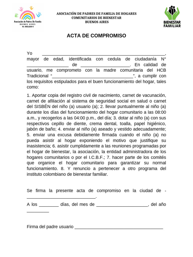 ACTA DE COMPROMISO | PDF