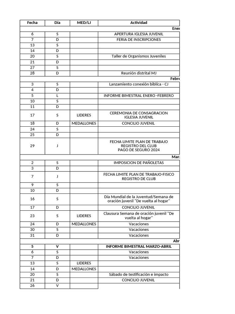 Plan de Trabajo ML7 2024 | PDF