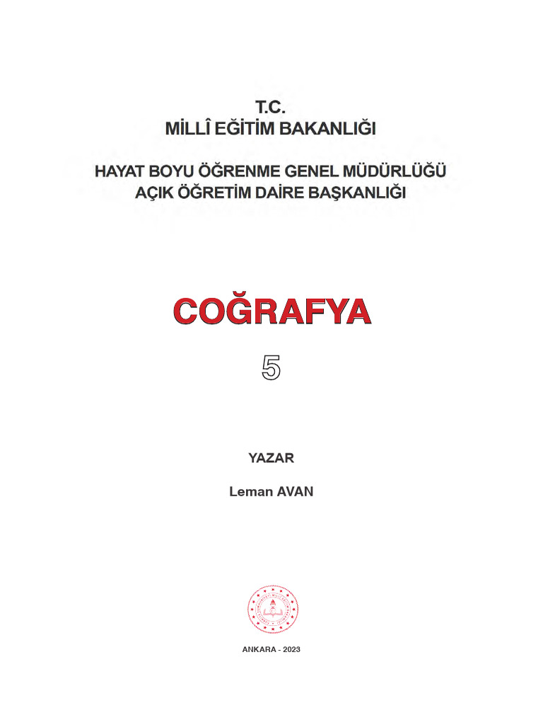 Cografya - 5 Dönem 2022 | PDF