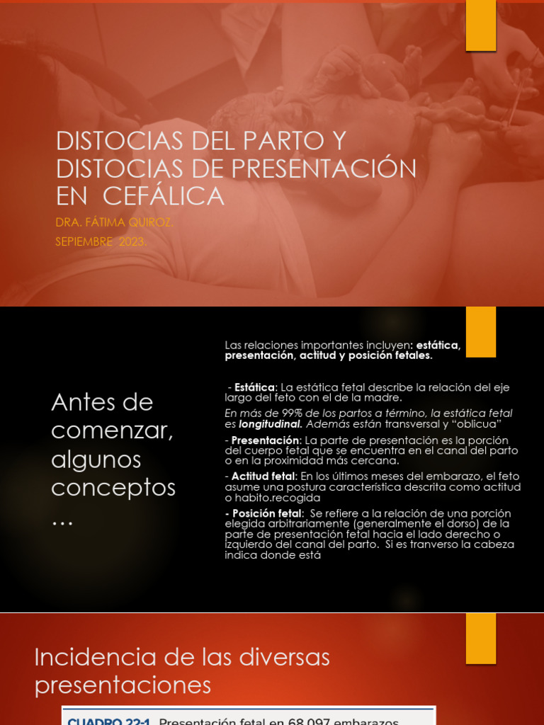 Distocias Del Parto y Presentación. | PDF