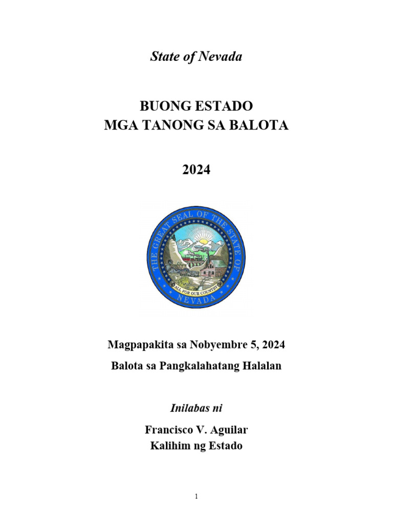 2024 Ballot Questions Guide in Filipino/Tagalog | PDF | Languages Of ...