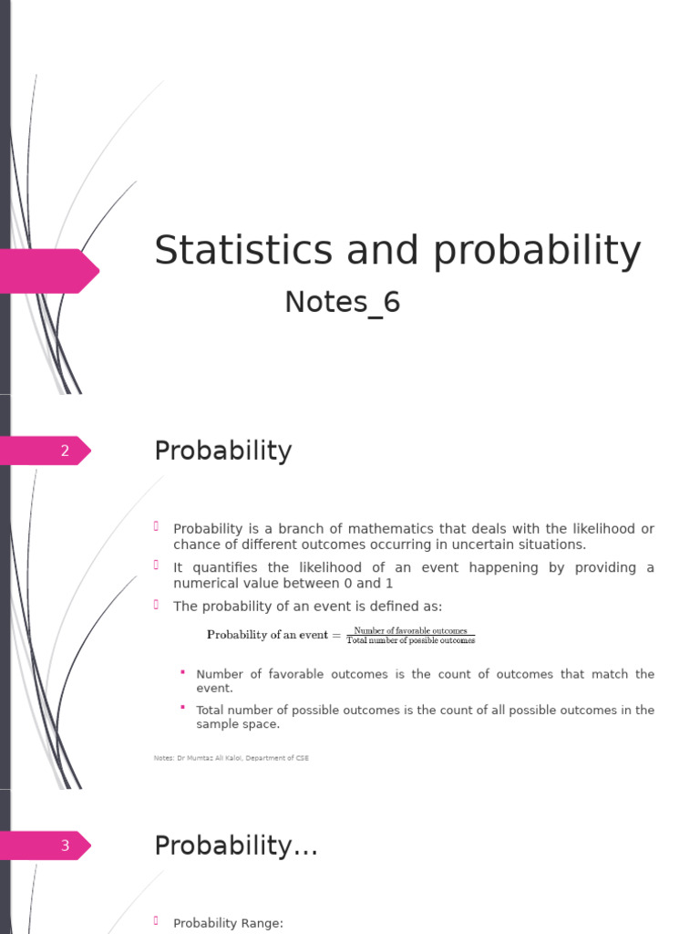 Notes 6 Statistics and Probability | PDF