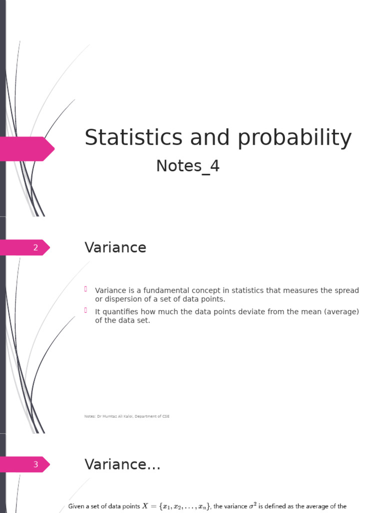Notes 4 Statistics and Probability | PDF