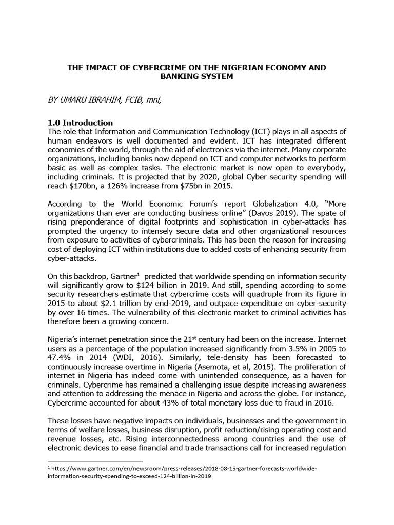 NDIC Quarterly Vol 34 No 12 2019 Article the Impact of Cybercrime on ...