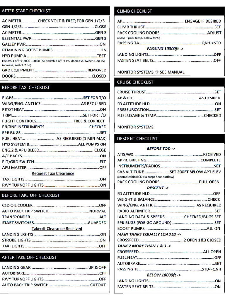 B727-200 Checklist Page 2 | PDF