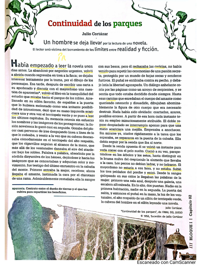 Continuidad de los parques- Cortázar | PDF