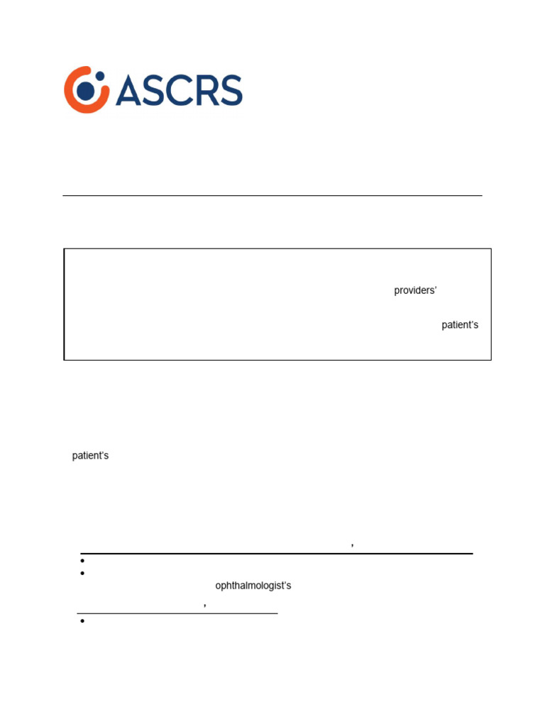 ASCRS Comanagement Guidelines | PDF