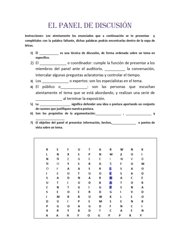 Panel de Discusión | PDF