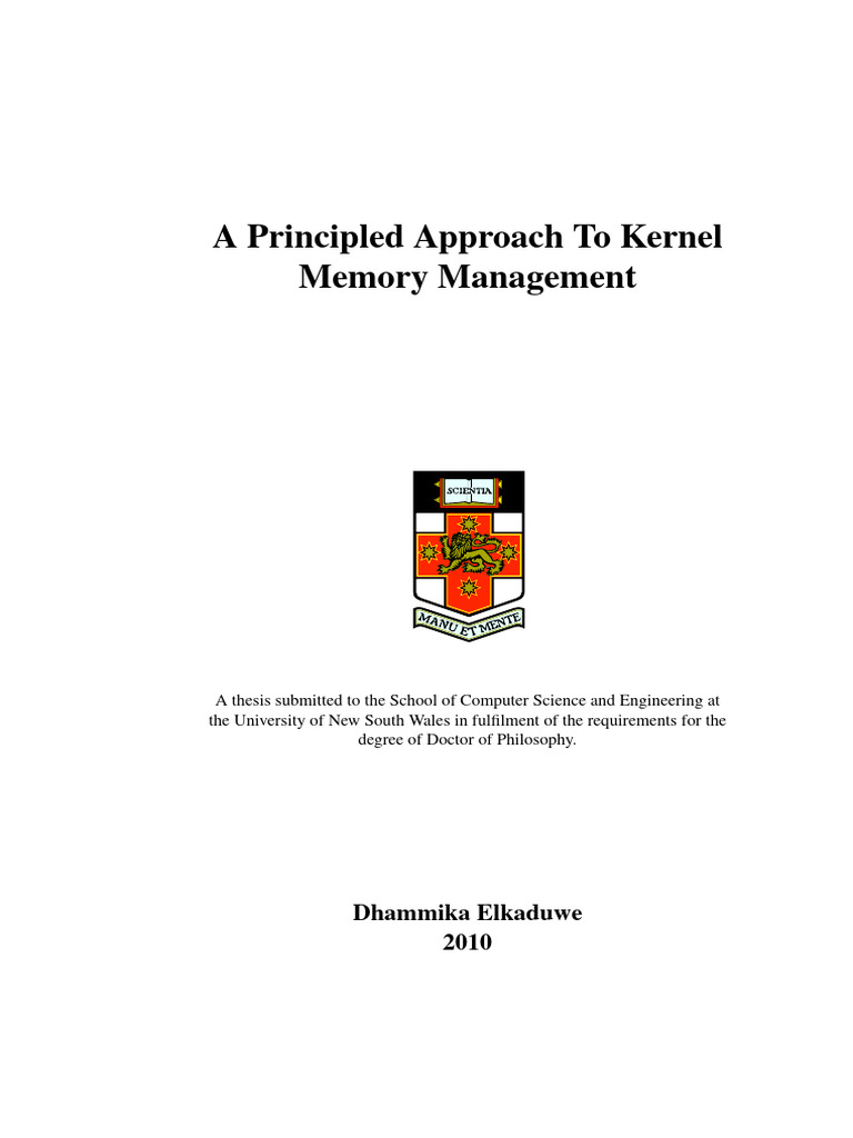 A Principled Approach To Kernel Memory Management (2010) | PDF
