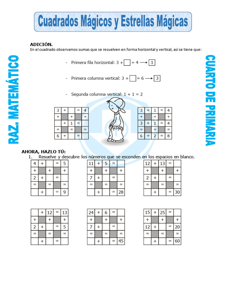 Cuadrados Mágicos Con Adición | PDF
