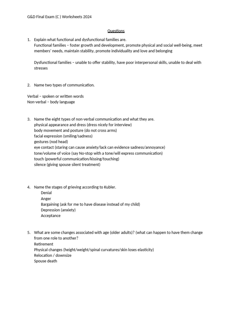 GD Final Exam Work Sheets 2 | PDF