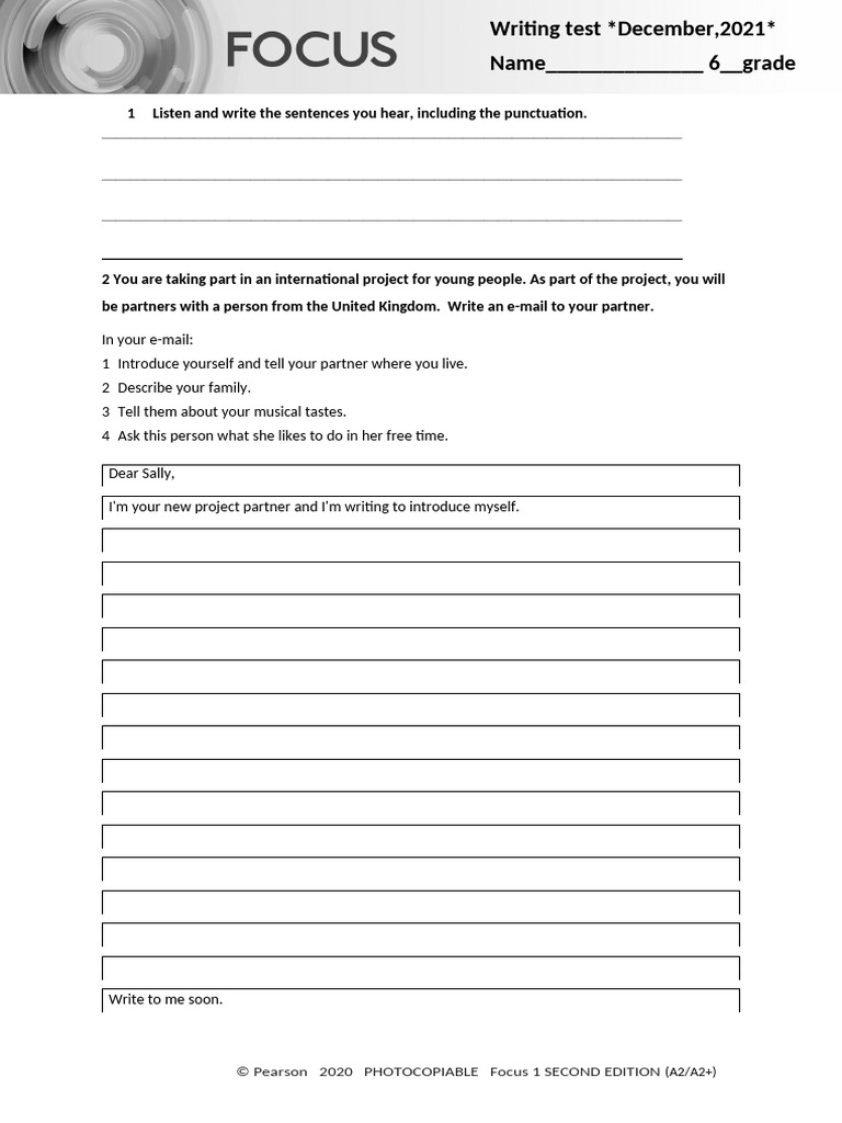 Writing - Test 1 | PDF