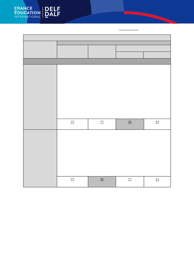 Grille Dévaluation Commentée DELF A2 PE (Ex1) | PDF