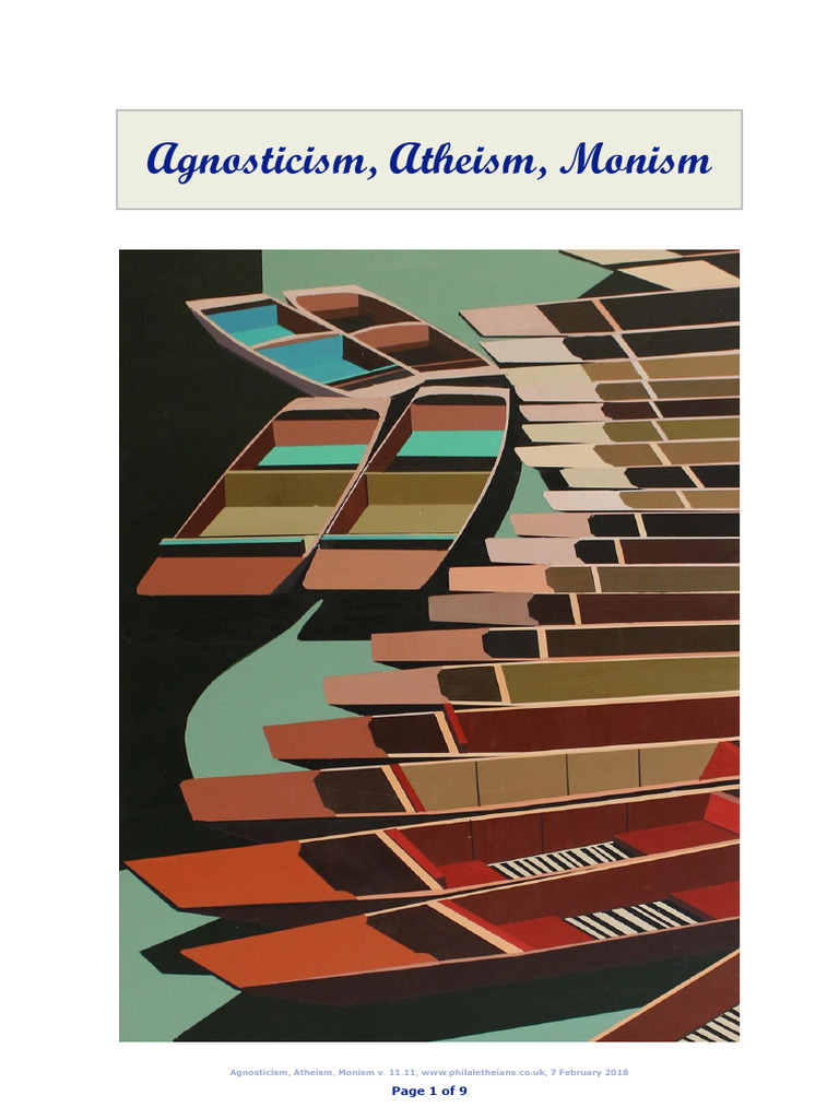 Agnosticism, Atheism, Monism by Helena Petrovna Blavatsky | PDF | Agnosticism | Atheism