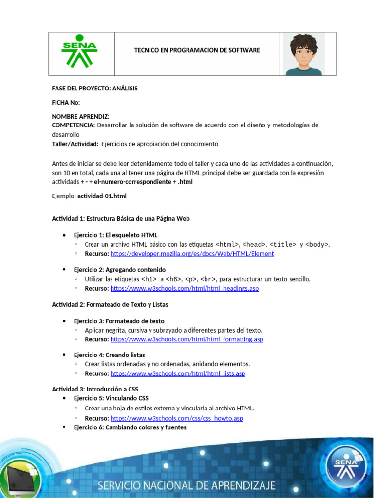 Ejercicios de HTML y CSS para Aprendices | PDF | HTML | Informática