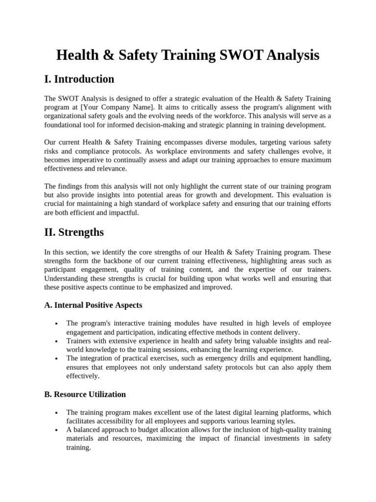 Swot QHSE | PDF