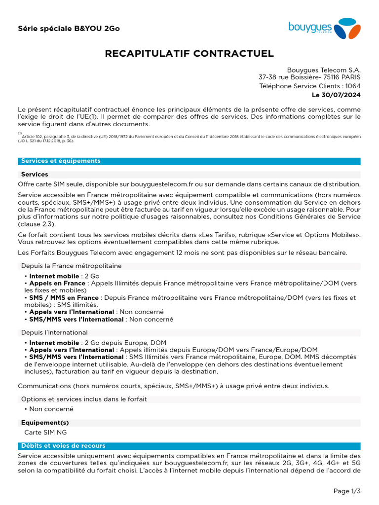 Récapitulatif Contractuel | PDF