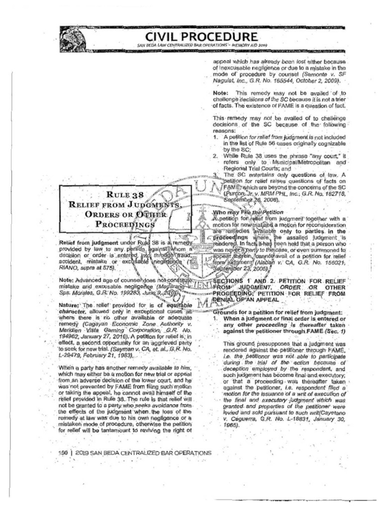 Petition From Relief and Judgment | PDF