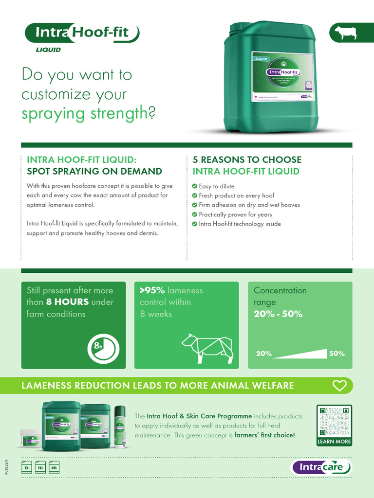 2022 Intra Hoof Fit Liquid Cows A4 Factsheet en 02 d01 | PDF