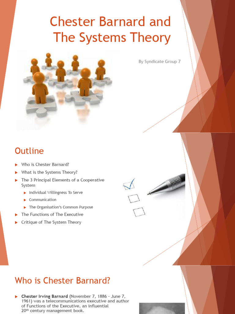 Syndicate Group 7 - Chester Barnard and The Systems Approach | PDF
