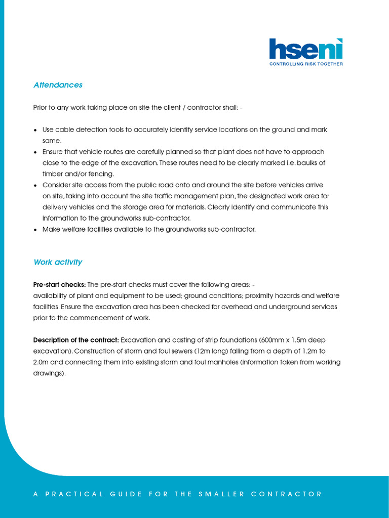 Method Statement For Exca | PDF