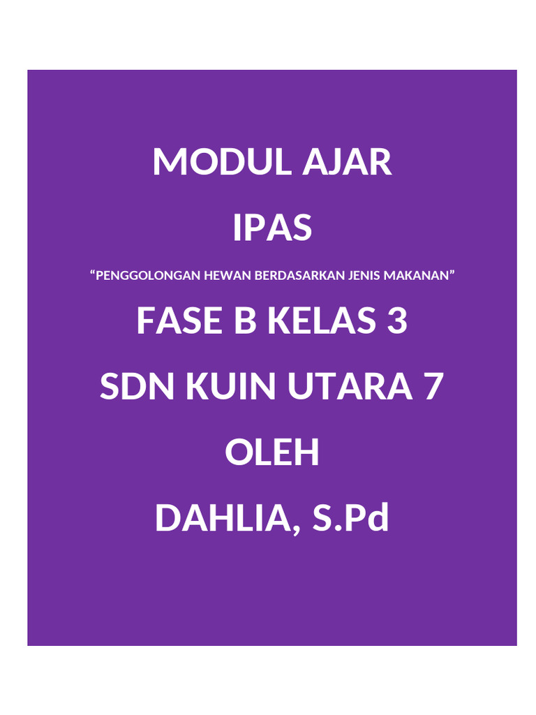 Modul Ajar - Ipas - KLS 3 - Bu Dahlia | PDF | Social Science | Self-Improvement