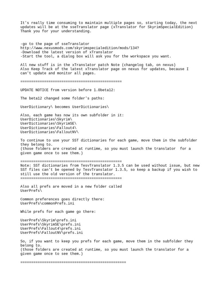 Xtranslator Update Guide | PDF