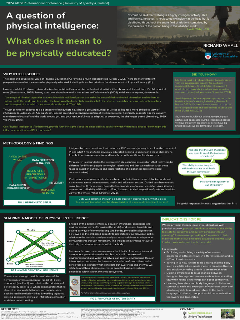 R Whall UCLan Poster AIESEP 2024 Finland | PDF | Experience | Reality