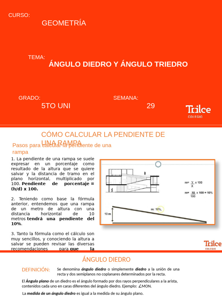 Geometría: Ángulos Diedro y Triedro | PDF | Perpendicular | Pendiente