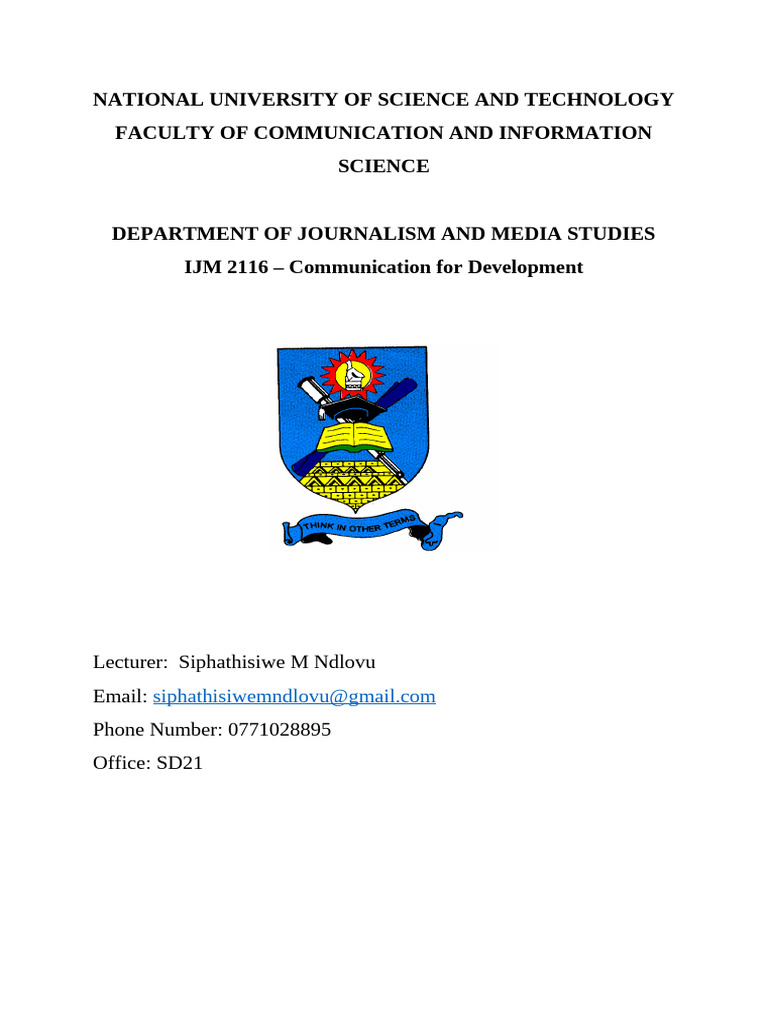 Communication for Development Course Outline-2024 | PDF