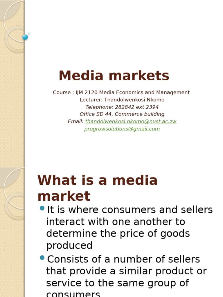 Media Products and Markets | PDF