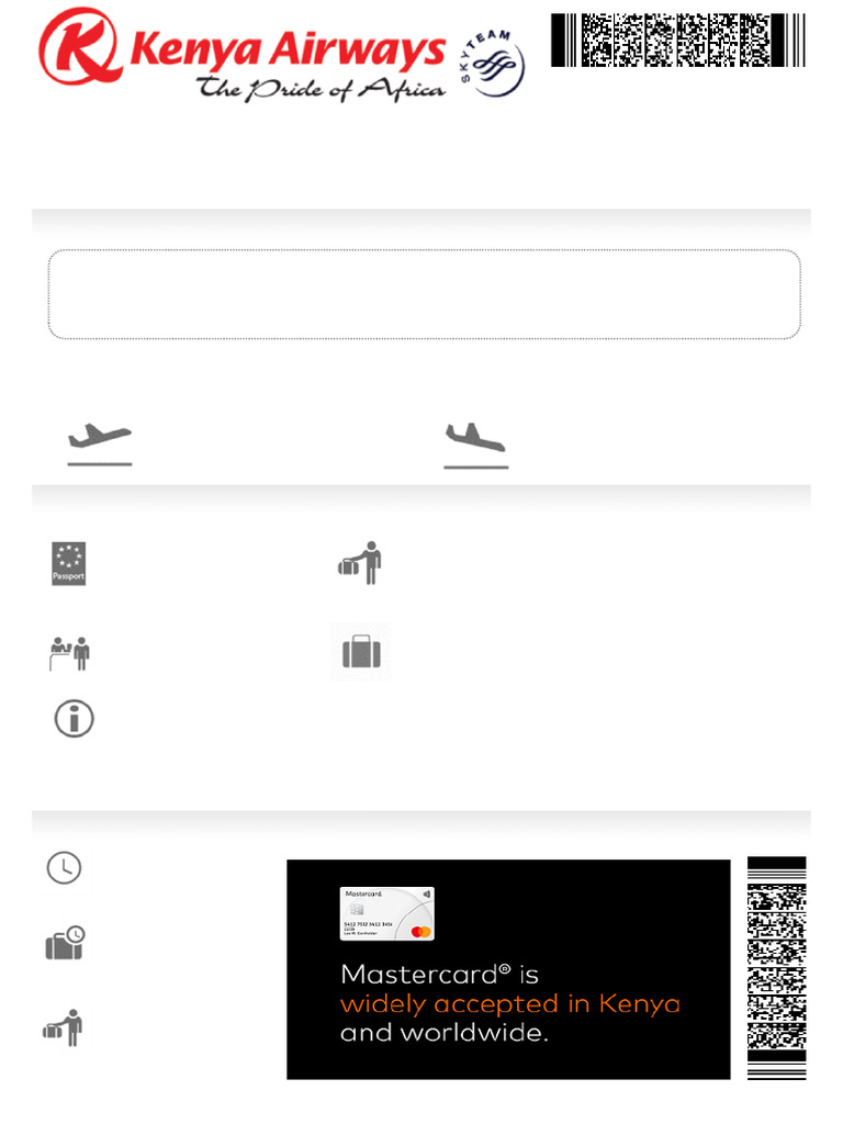 Kenya Airways Flight Boarding Info | PDF | Transport | Airlines