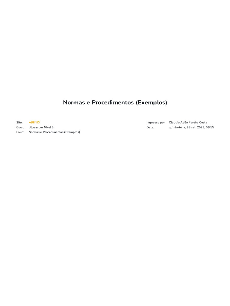 Normas e Procedimentos (Exemplos) | PDF