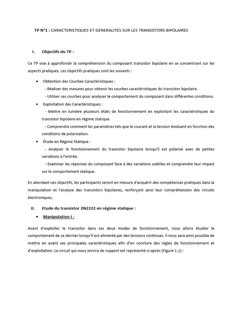 TP Transistor 1 | PDF