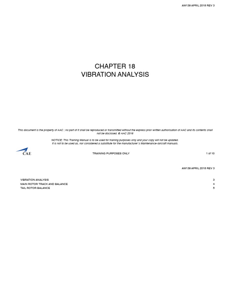Aw139 Chapter 18 Vibration Analysis Rev 3 | PDF