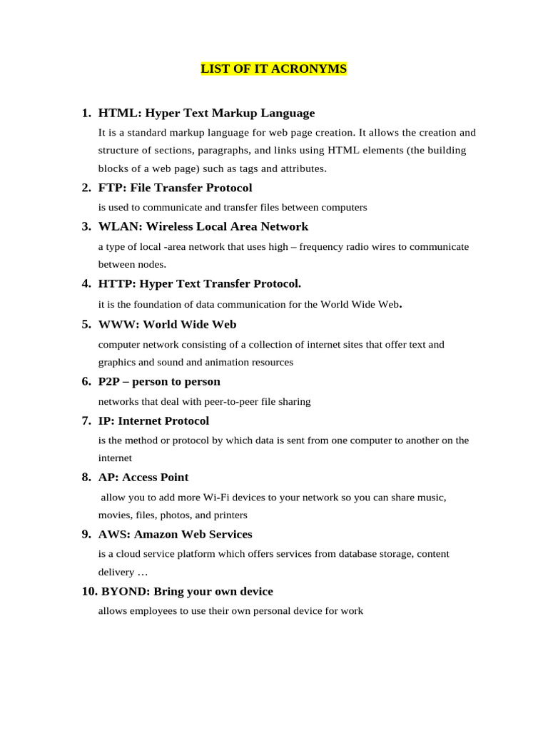 List of It Acronyms | PDF
