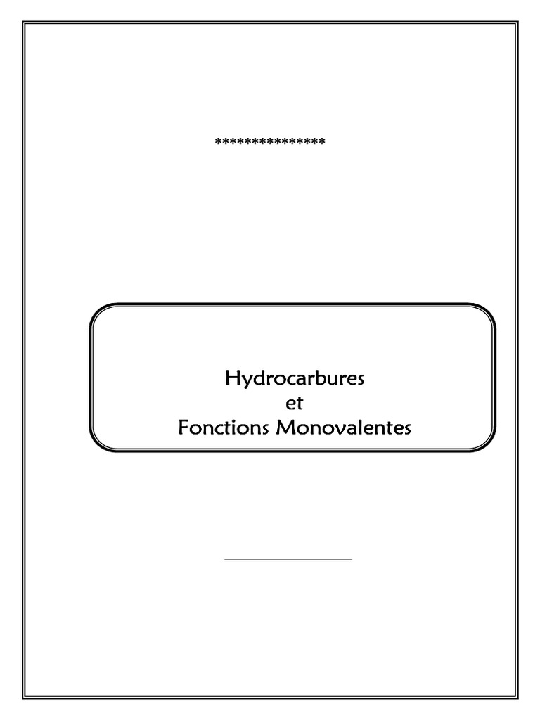 Cours Hydrocarbures Fonct Monovalentes Smc4 2014 2015 | PDF